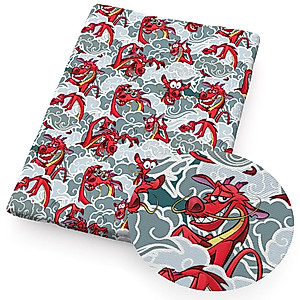 Sale D1sney Mulan Mushu The Dragon Cotton Princess Fabric Cloth Sewing Quilting Patchwork Needlework DIY Material Accessories