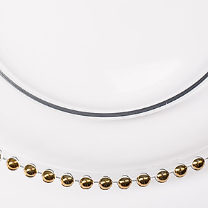 Richland Gold Beaded Glass Charger Plate 13" Set of 48