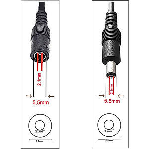 TronicsPros 2pcs DC 12V-24V 3A LED Strip Dimmer Switch LED Tape Dimmer Controller PWM Rotary Dimmer 5.5mm x 2.1mm DC Jack for SMD 5050 3528 2835 5630 LED Ribbon LED String Light, Black
