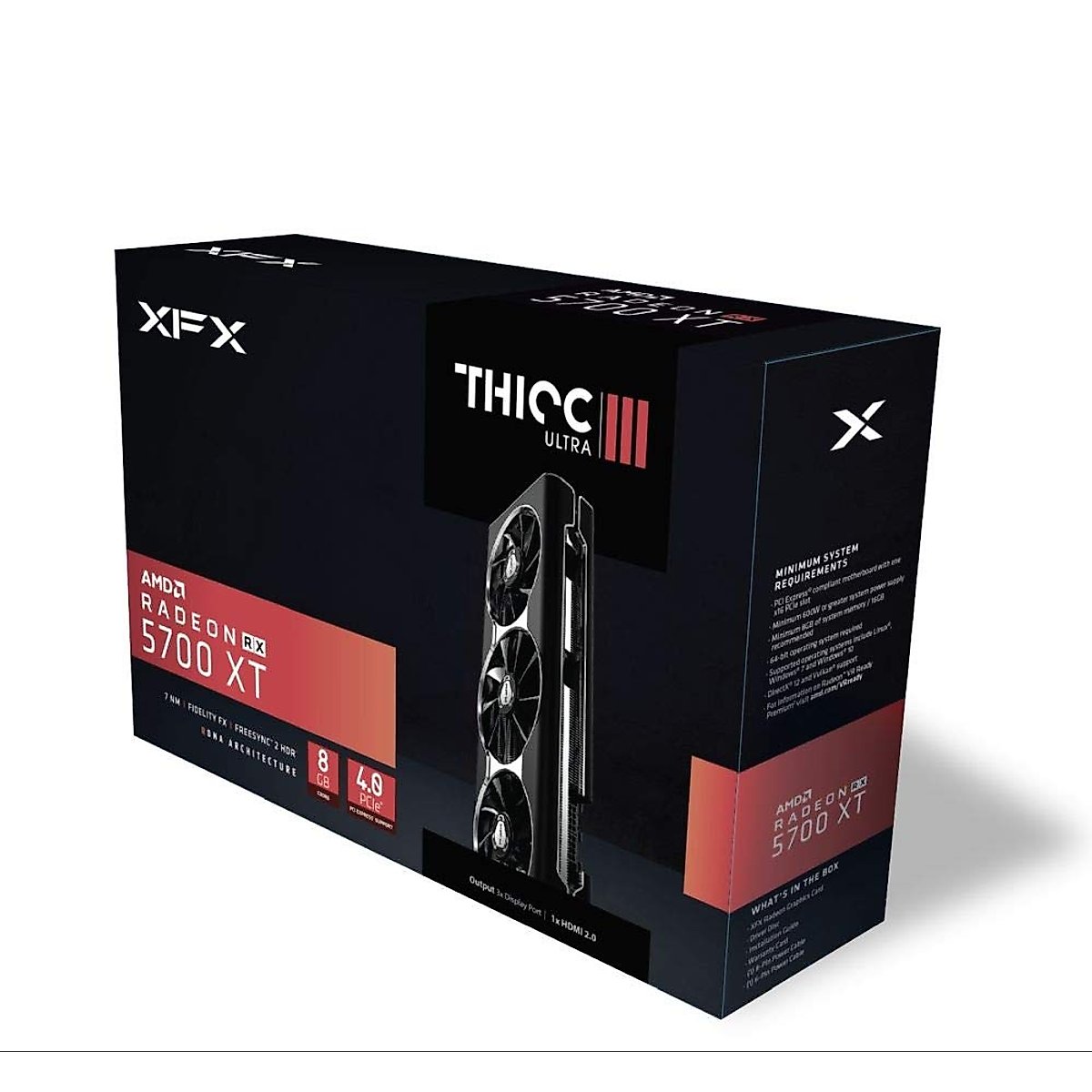 XFX RX 5700 Xt Thicc III Ultra 8GB Boost Up to 2025MHz GDDR6 3xDP HDMI Graphics Card (Rx-57XT8TBD8)