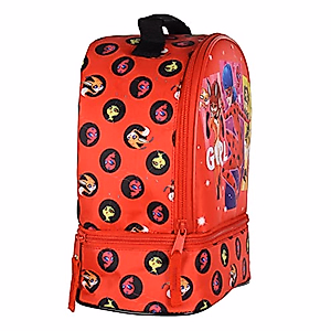 INTIMO Miraculous: Tales of Ladybug & Cat Noir Girl Power Dual Compartment Lunch Box Bag