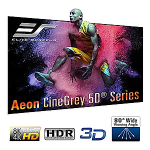 EliteProjector Aeon CineGrey 5D, 150" Diagonal 16:9, Edge Free Ceiling Light Rejecting and Ambient Light Rejecting Fixed Frame Projection Projector Screen for Movie Home Theater, EP-AR150DHD5