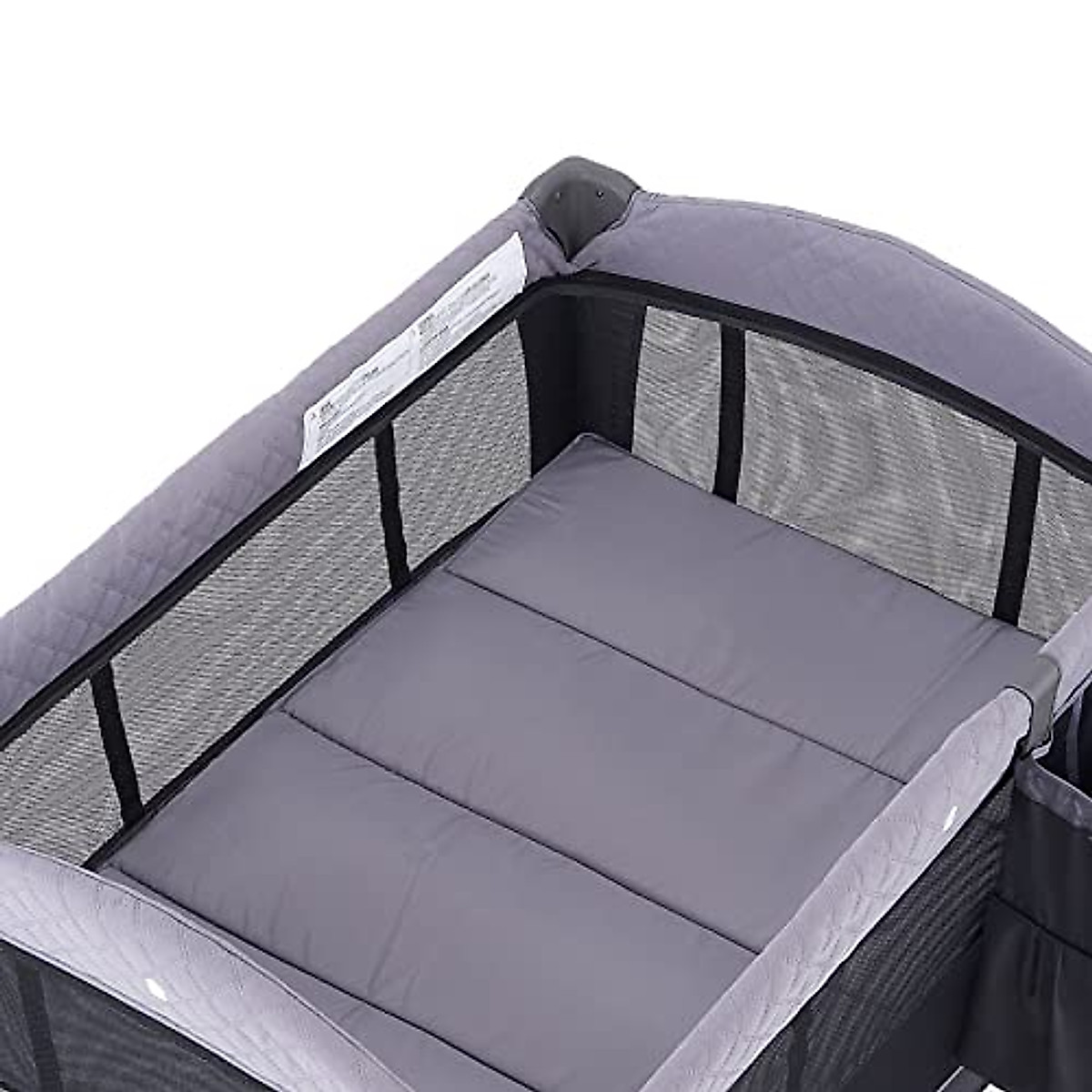 Pamo Babe Portable Baby Nursery Center Baby Playard, Foldable Baby Crib with Changing Table & Wheels(Grey)