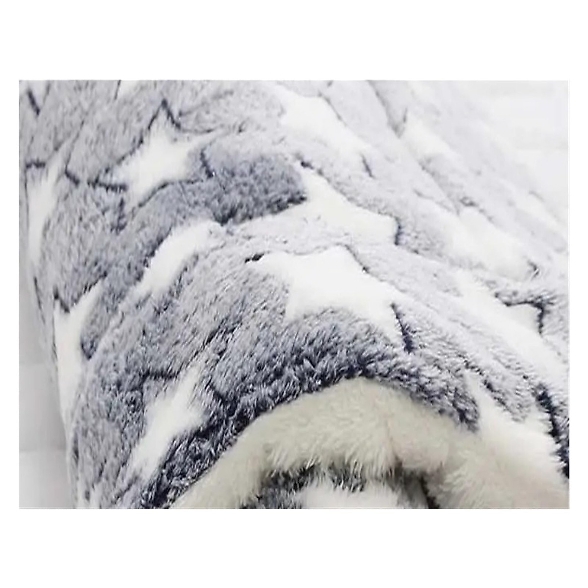 ITOMEN Pet Bed Pet Blanket Winter Thickened Soft Pet Fleece Pad Cat and Dog Pad Kennel Blanket Pet Bed Quilt Comfort (Color : Blue Star, Size : 32x25cm)