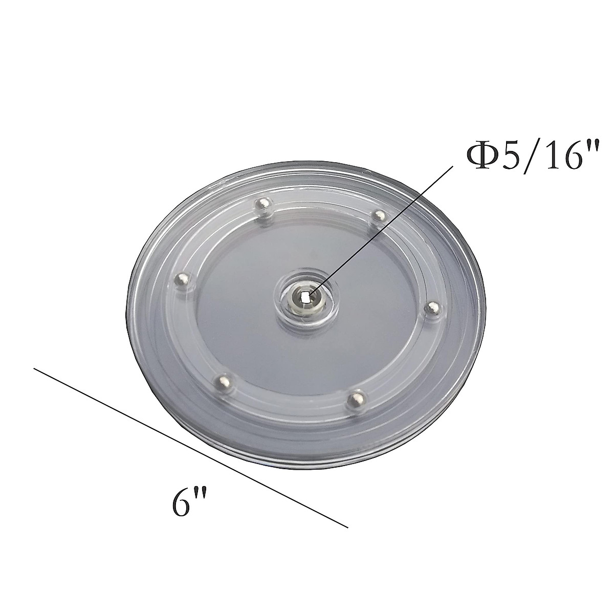 FixtureDisplays® 6" Clear Plastic Spinner Lazy Susan Turntable Organizer for Spice Rack Table Cake Kitchen Pantry Decorating 16972-NPF