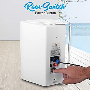Pyle Outdoor Wall-Mount Patio Stereo Speaker-Waterproof Bluetooth Wireless&No Amplifier Needed-Portable Electric Theater Sound Surround System for Home Party Cabinet Enclosure- Pyle PDWR61BTWT White