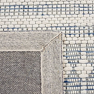 Safavieh Marbella Collection 8' x 10' Navy/Ivory MRB327N Handmade Contemporary Wool Area Rug