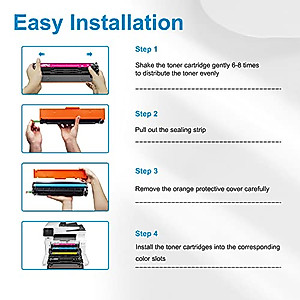 414A Toner Cartridges 4 Pack Compatible Replacement for HP 414A W2020A 414X W2020X Work with Color Pro MFP M479fdw M479fdn M454dw M454dn Printer (Black Cyan Yellow Magenta)