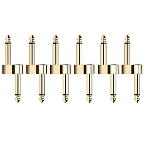 AZOR 1/4 Inch(6.35mm) Guitar Pedals Coupler Z Type Guitar Pedal Connectors 6 Pack, Male to Male Connector for Effect Pedalboard