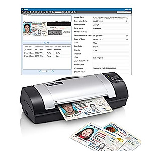 Plustek Duplex Driver Licnese & ID Card Scanner - The Integrated Software Automatically Extracts ID Data and Populates into Data Fields, in Addition to Age Verification. Support Windows only