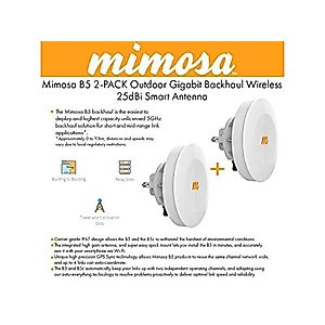Mimosa B5 2-UNITS Outdoor Gigabit Backhaul Wireless 802.11ac 4x4:4 MIMO 1.7Gbps