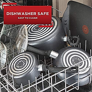 T-fal Advanced Nonstick Cookware Set 12 Piece Pots and Pans, Dishwasher Safe Black