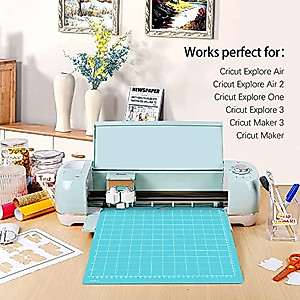 Gwybkq Cutting Mat for Cricut Explore Air 2/Maker/Maker 3 (12x12 Inch,3 Mats) Adhesive Sticky Light Cutting Mats Replacement Accessories Blue