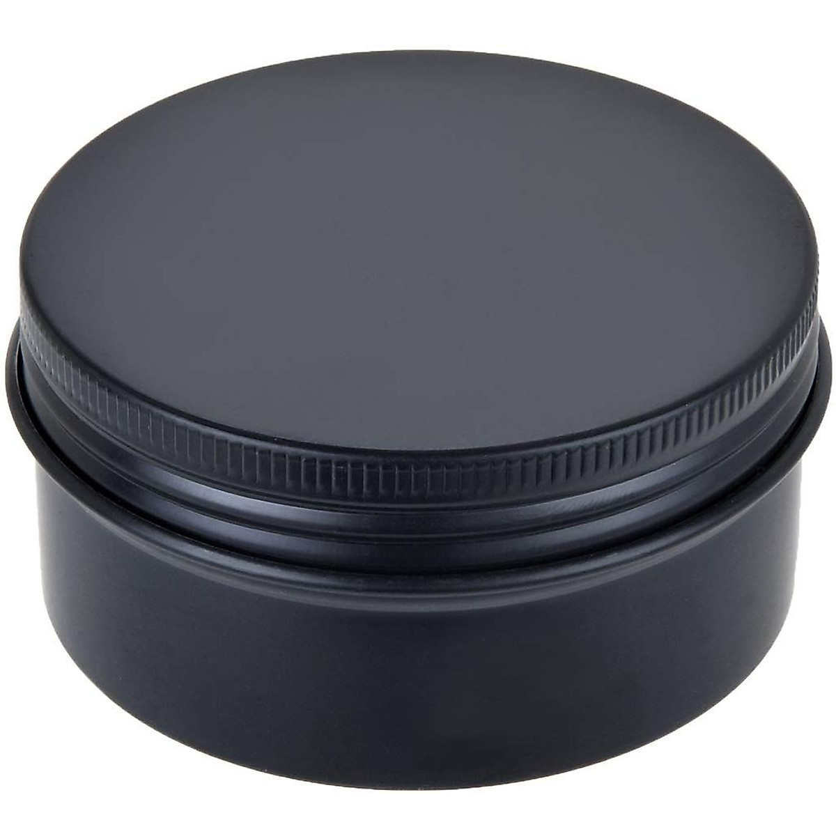 Healthcom 6 oz 12 Packs Black Round Aluminum Tin Cans Screw Top Metal Steel Tins Empty Slip Slide Cosmetic Sample Containers Storage Organization for Salve Crafts Spice Candles