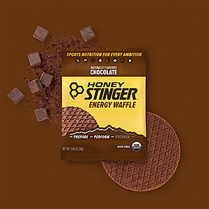 Honey Stinger Organic Waffles - Variety Pack – 12 Count – 4 of Each Flavor – Energy Source for Any Activity – Honey, Vanilla & Chocolate – Plus Sticker and Custom Polybag