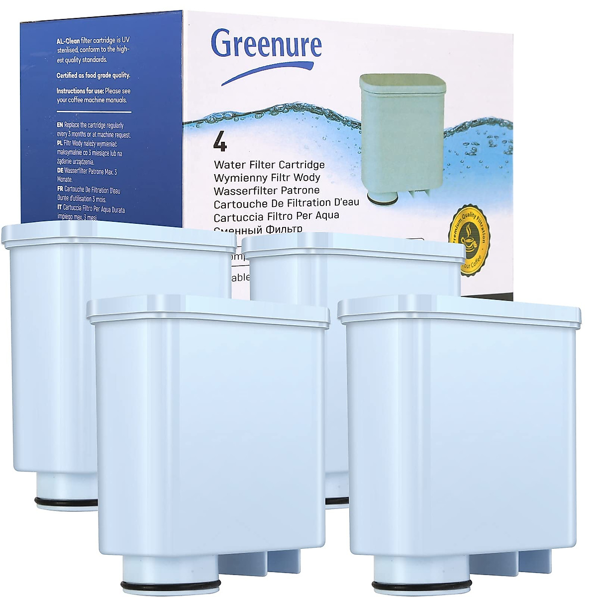 Coffee Machine Filter Compatible with Philips CA6903 Aqua Clean Water Filter for Fully Automatic Coffee Machines Dedicated Anti-Lime Scale Water Purifier (Pack of 4)