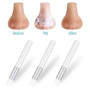 10 Pcs Cute White Lash Cleanser Brushes Lash Shampoo Brushes for Eyelash Extensions Cosmetic Brushes Peel Off Blackhead Brush Remover Tool Nose Cleaning Washing Brush