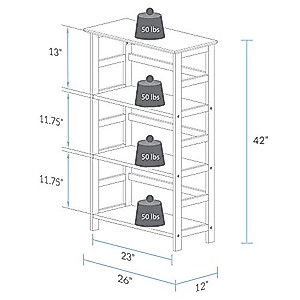 Casual Home Soho Manhattan 4-Shelf Bookcase 26 Wide - Espresso, 304-44