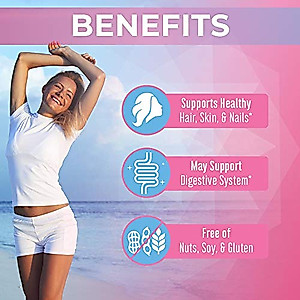 Probiotic | Collagen | 1 Month Supply | Collagen Pills | Collagen & Probiotic Capsule for Hair, Skin, and Nails| Collagen Probiotic with Biotin for Adults | Vegan | Non-GMO | Gluten Free | 60 count