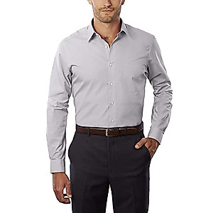 Van Heusen Long Sleeve Fitted Dress Shirt Grey Stone 15.5 Nk 32-33 Sl