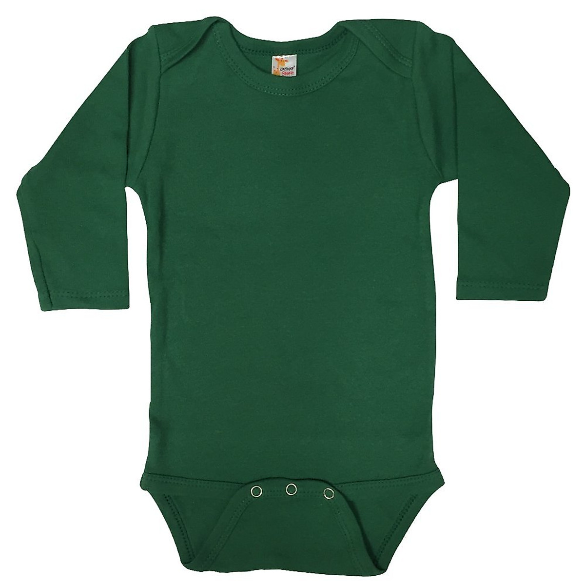 Laughing Giraffe Baby Long Sleeve Onesie - 100% Cotton (12-18 Months, Kelly Green)