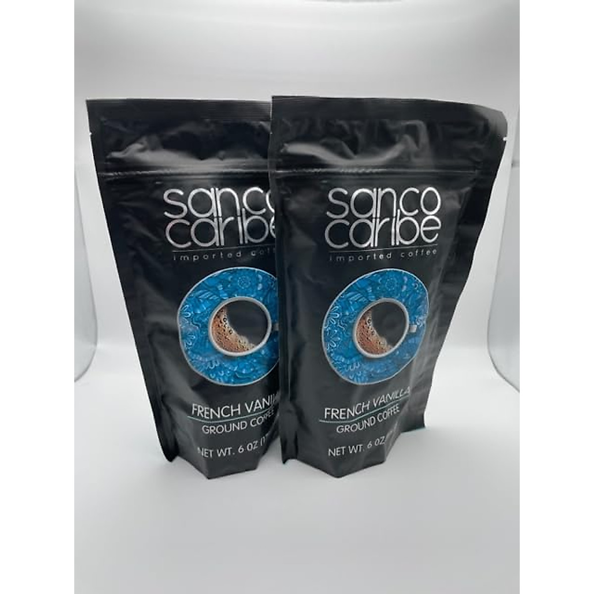Sanco Caribe Imported Ground Coffee - 2 packs of 6 oz each (Vanilla)
