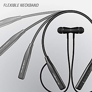 Volkano Wireless Sports Earphones w/Google Assistant/Siri, 8-HR Playtime Audífonos Inalámbricos, Flexible Neckband Bluetooth Earbuds, Compatible w/iPhone/Android, Hands-Free [Black] - Aeon+ Series