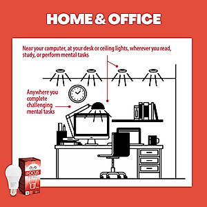 NorbFOCUS Desk Lamp LED Light Bulb. Unique Light Spectrum for Mental Performance. Supports Learning, Retention, Recall, Reading Speed. For Use as a Reading Light, Study Light, Work Light or Task Light