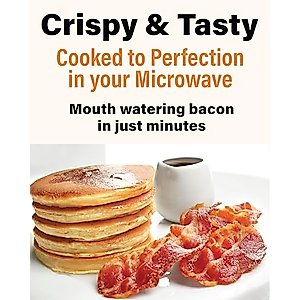 Emson Bacon Wave TRTAZ11A, Microwave Bacon Cooker, New, 9.96" x 8.03" x 0.37" (Length x Width x Height), White