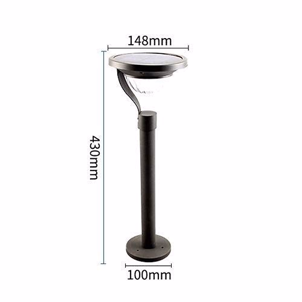 ZMY Solar Energy Waterproof Pillar Lighting Outdoor Black Acrylic Column Lamp Modern LED Ultra Bright Garden Post Light Lawn Landscape Home Pathway Illumination