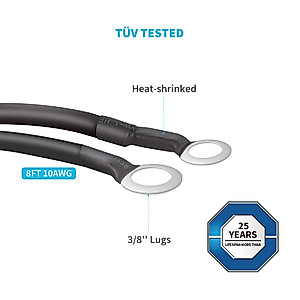 Renogy Accessory 200W Solar Panel Systems w/ 8Ft Tray Cable, 20Ft 10 AWG Adaptor Kit, Two Set Z Bracket, Y Branch Connector