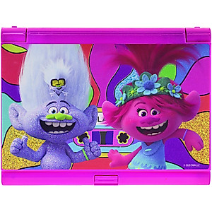 Townley Girl Super Sparkly Lip Compact Cosmetic Set for Girls, 22 Lip glosses, 4 blushes in Mirrored Case (Trolls)