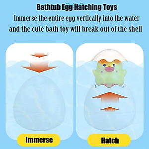 Baby Bath Toys Water Bathtub Pool Toys Fun Egg Hatching Easter Gifts for Toddlers (Yellow Duck)