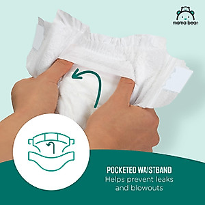 Amazon Brand - Mama Bear Gentle Touch Diapers, Hypoallergenic, Size 1, 196 Count (4 packs of 49)