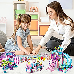 Sitodier Girls Building Blocks Toys 638 Pieces 4 Models Princess Building Bricks Toys for Kids STEM Construction Play Set Toy Best Gifts for Girls Age 6-12 Birthday Christmas
