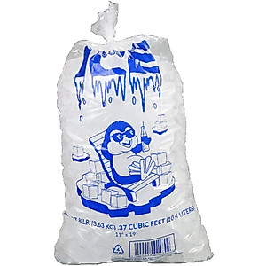 Bits N Things 20 lb. Clear Wicketed Plastic Ice Bags with Ice Print - 250/Case