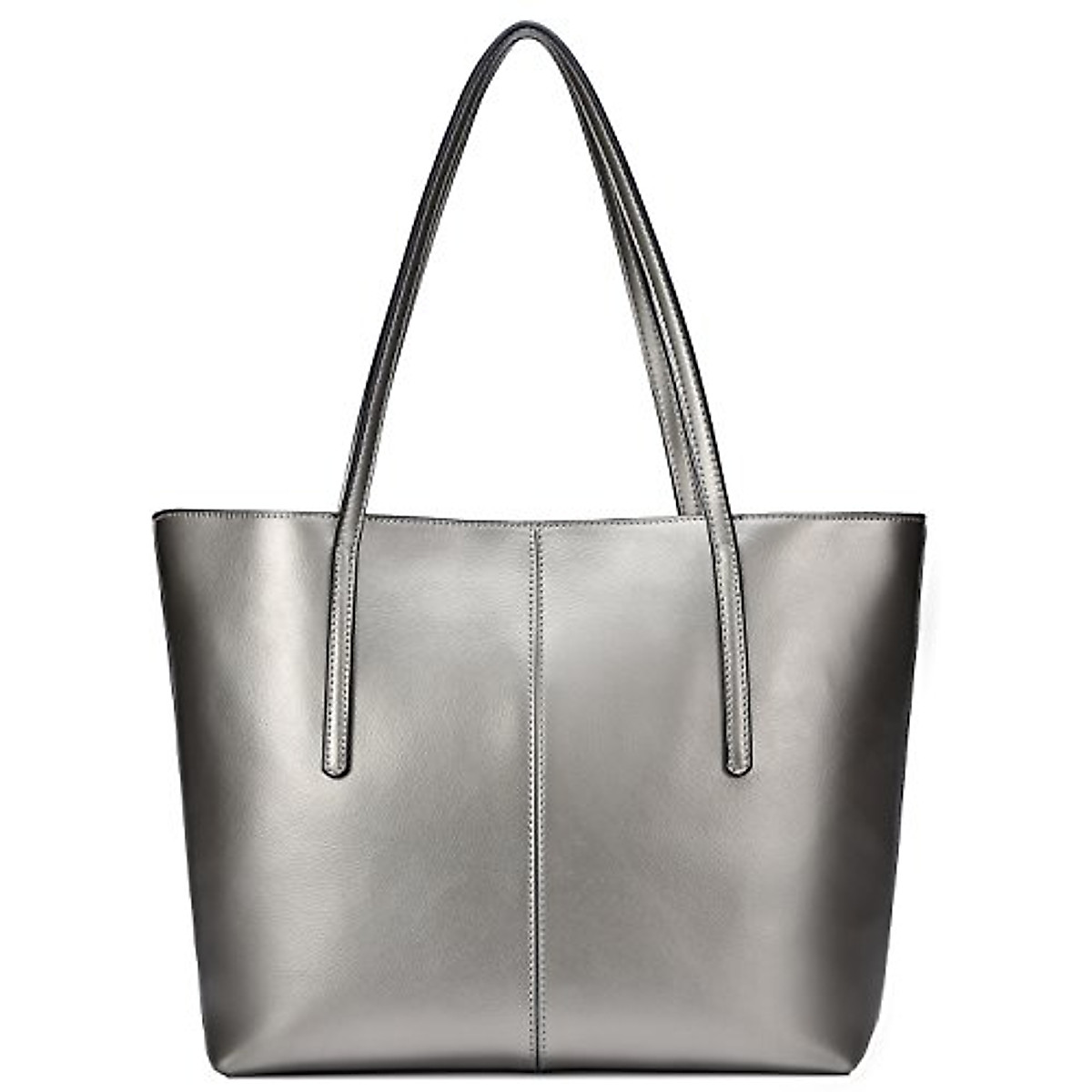 Covelin Women's Handbag Genuine Leather Tote Shoulder Bags Soft Hot Silver grey