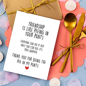 Bhiosng Funny Best Friend Birthday Card, Friendship Day Card for Men Women, Cute Bestie Card, Friendship Gift For Her, Friendship Thank you Card for Him Her