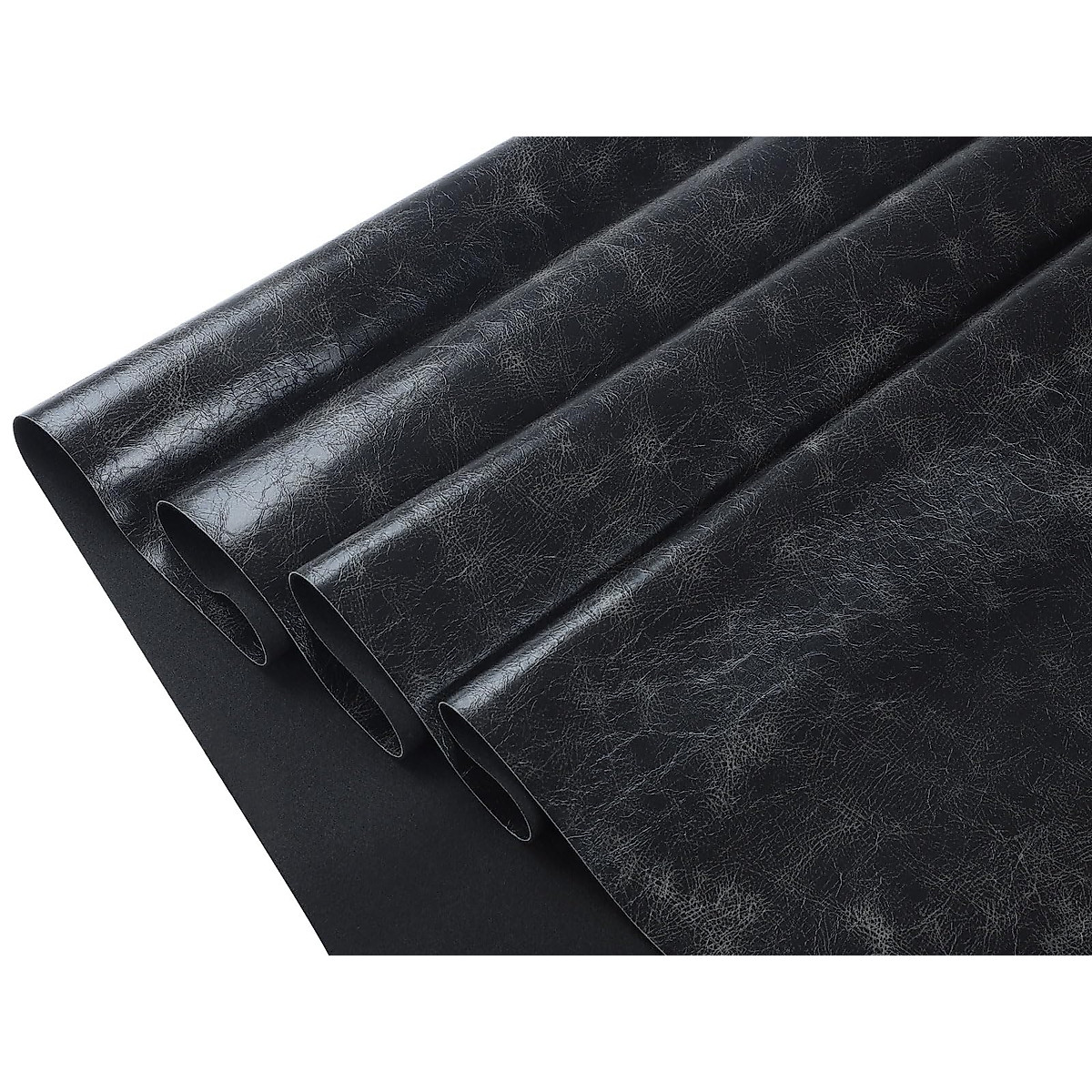 CDY Marine Vinyl Fabric,Soft Waterproof Synthetic PU Fabric Material 1.1mm Thick 54" x 36"Upholstery Faux Leather Fabric for Upholstery Muscle Car,Furniture, Sofa (Black Gray)