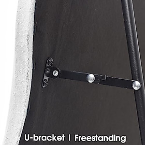 BEVERDY 63" x 24" Full Length Mirror - Wavy, Floor or Wall Mounted, Irregular Shape, Flannel Wrapped Frame, Full Body View, Beige White