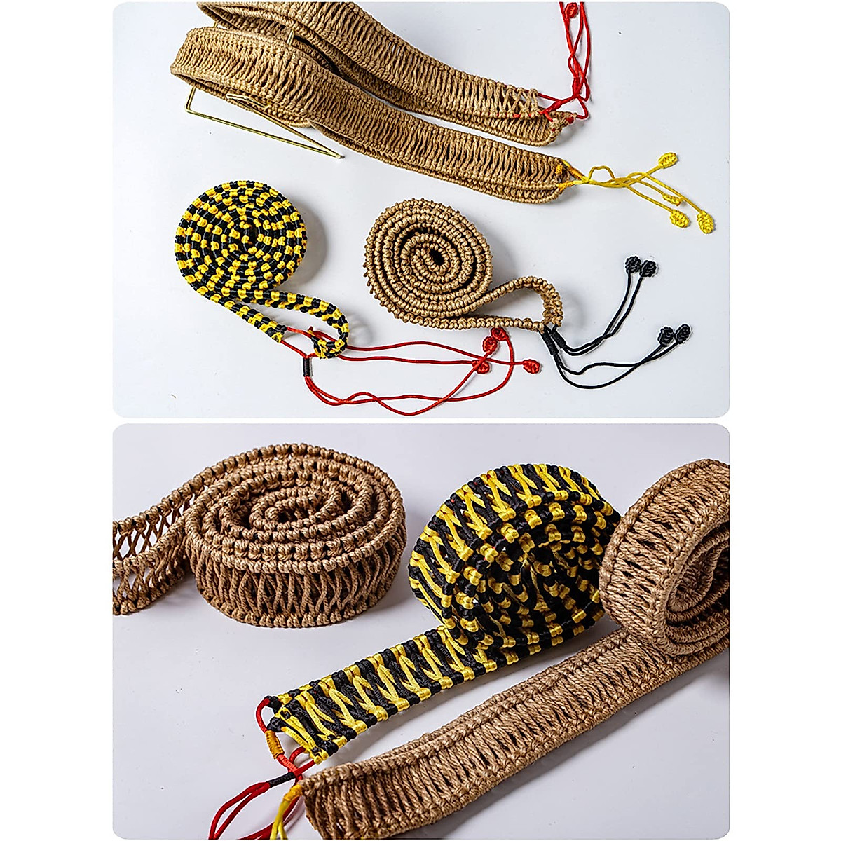 Handpan Rope Braid, Handpan Rattan Rope Surround Decoration, Apply to 21Inch -25Inch Steel Drum, Pure Handmade, Protection Buffer, Eliminate Noise ( Color : C )