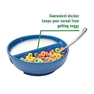Mind Reader Of Ceramic Anti-Soggy Cereal Bowl - Microwave Safe, Also Great For Ice Cream & Topping, Yogurt & Berries, Fries & Ketchup, 7.01" x 7.01" x 2.44", Multicolor, 3 Pack