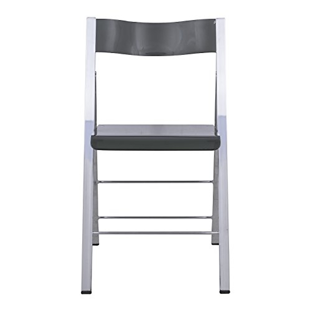 LeisureMod Menno Modern Transparent Acrylic Folding Chair, Black