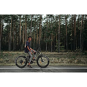 SAMEBIKE 750W Fat Tire Electric Bike 26'' Electric Mountain Bike 48V 15AH Battery with 3A Fast Charger, 28MPH Adult Electric Bicycles Suspension Fork, Shimano 7 Speed Shifting for Trail Riding