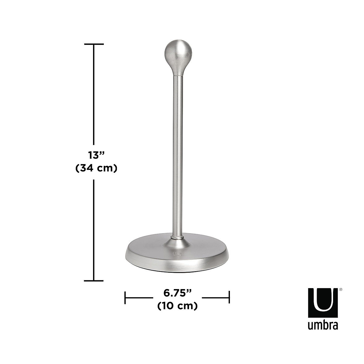 Umbra Teardrop Modern Design Paper Towel Holder, Nickel