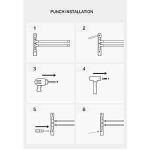 MOCOFO Towel rack, swing-out towel bar, rotating bathtub, RV towel rack, swing arm, towel hand rack, space-saving storage rack, wall-mounted towel rack (space aluminum, 5 bars)