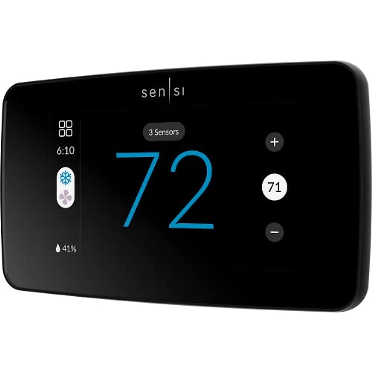 Sensi Touch 2 Black Smart Thermostat by Emerson with Touchscreen Color Display, Programmable, Wi-Fi, Mobile App, Easy DIY, Data Privacy, Works with Alexa, Energy Star Certified, ST76, C-Wire Required