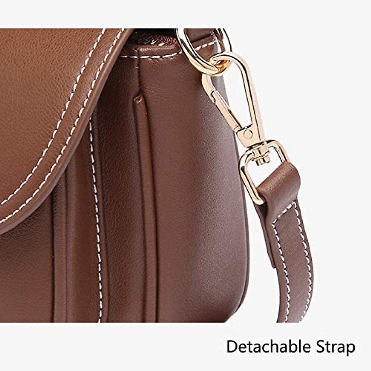 LOFFYMILLER Womens Shoulder Bag Genuine Leather Retro Snap Sling Handbag Satchel Bag for Woman (Red)