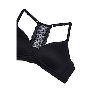 Maidenform Girl Girls' Soft Comfort Lace Back Pullover Bra, Black, 34A