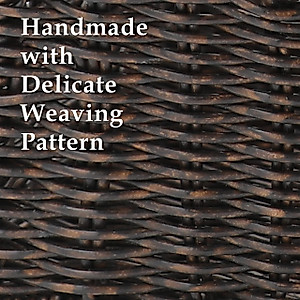 myHomeBody Wicker Home Organizer Basket, Office Organization as Desk Organizer, Home Organization, Wicker Baskets for Storage, Resin Wicker 1 pc, Rustic Brown